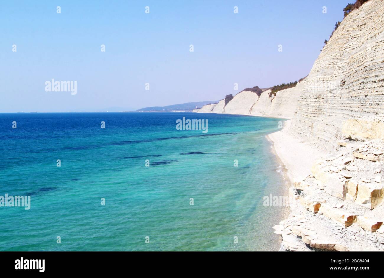 Beautiful photo of a high seashore on The black sea coast in Russia the ...