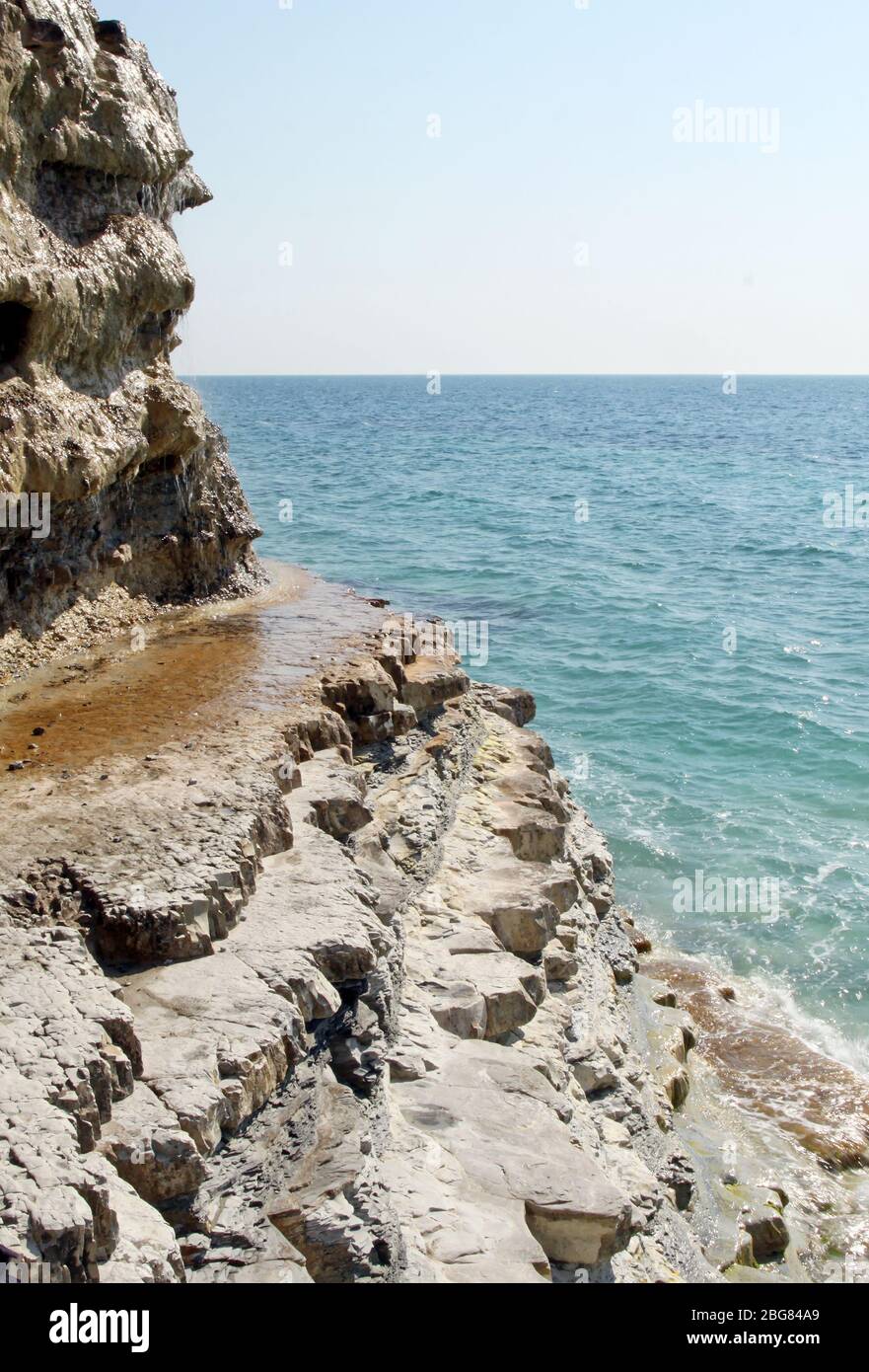 Beautiful photo of a high seashore on The black sea coast in Russia the ...