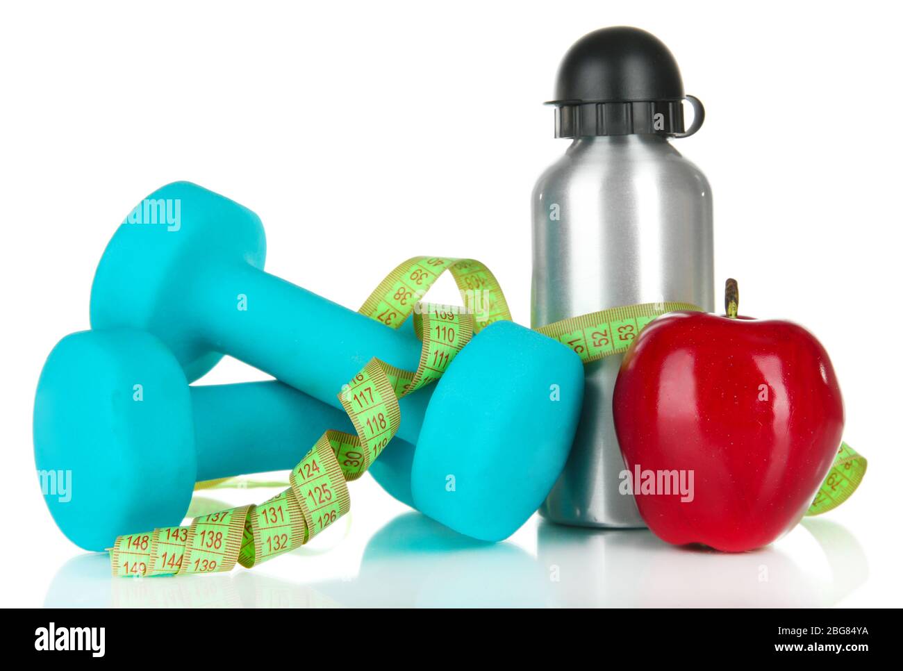 Different tools for sport isolated on white Stock Photo - Alamy