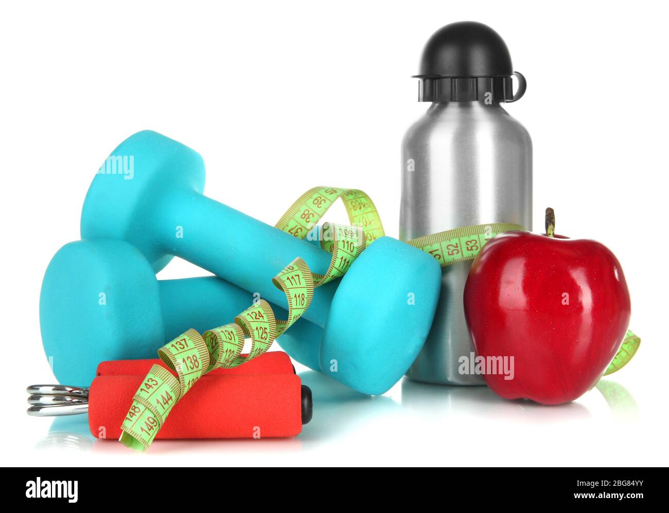 Different tools for sport isolated on white Stock Photo - Alamy