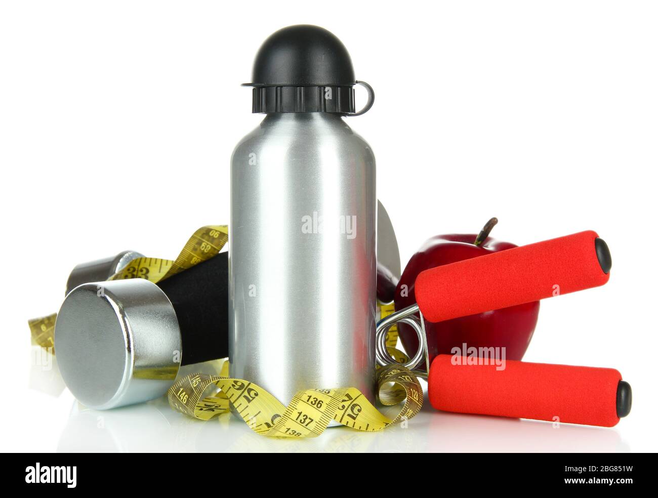 Different tools for sport isolated on white Stock Photo - Alamy