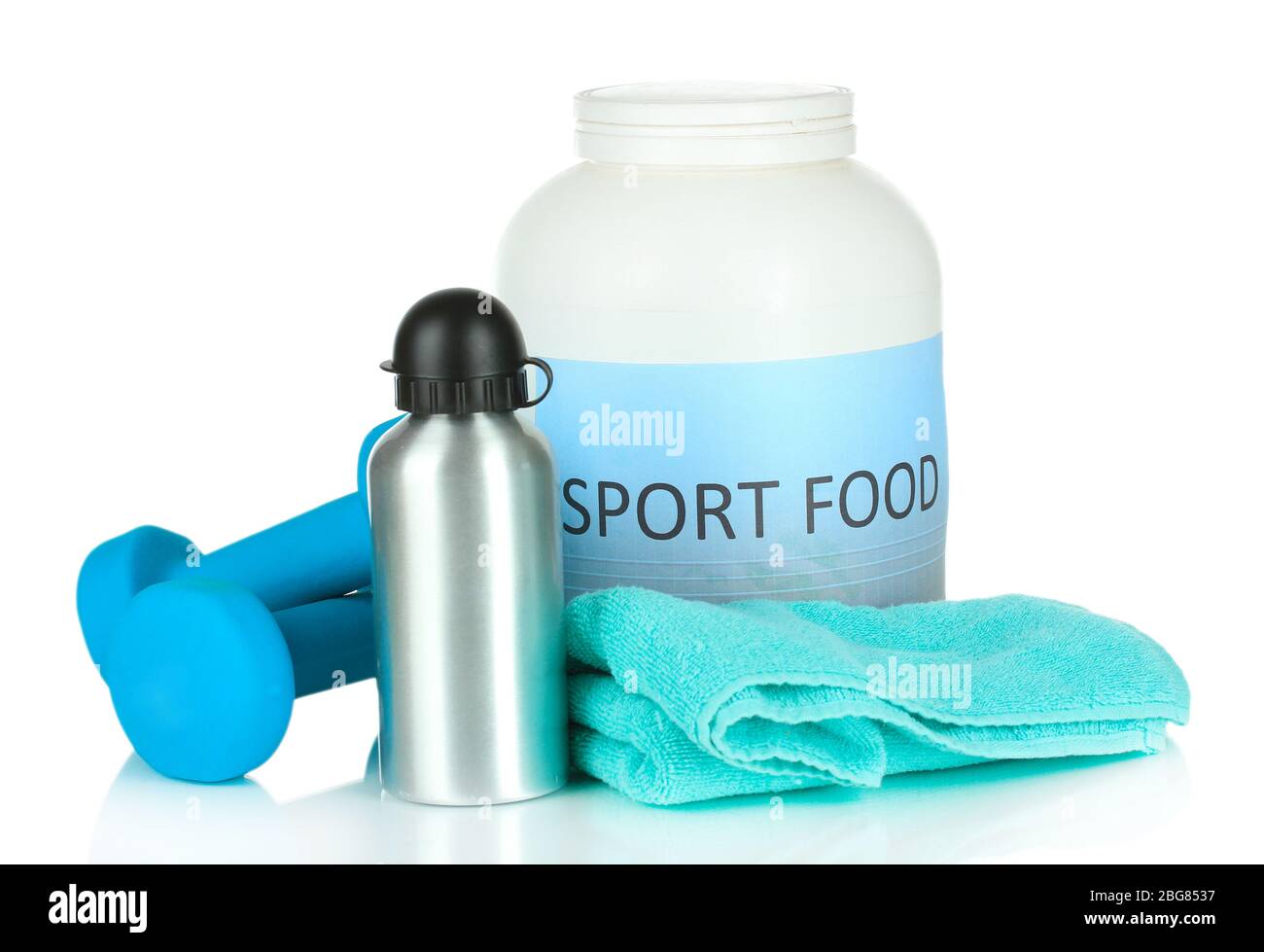 Different tools for sport isolated on white Stock Photo - Alamy