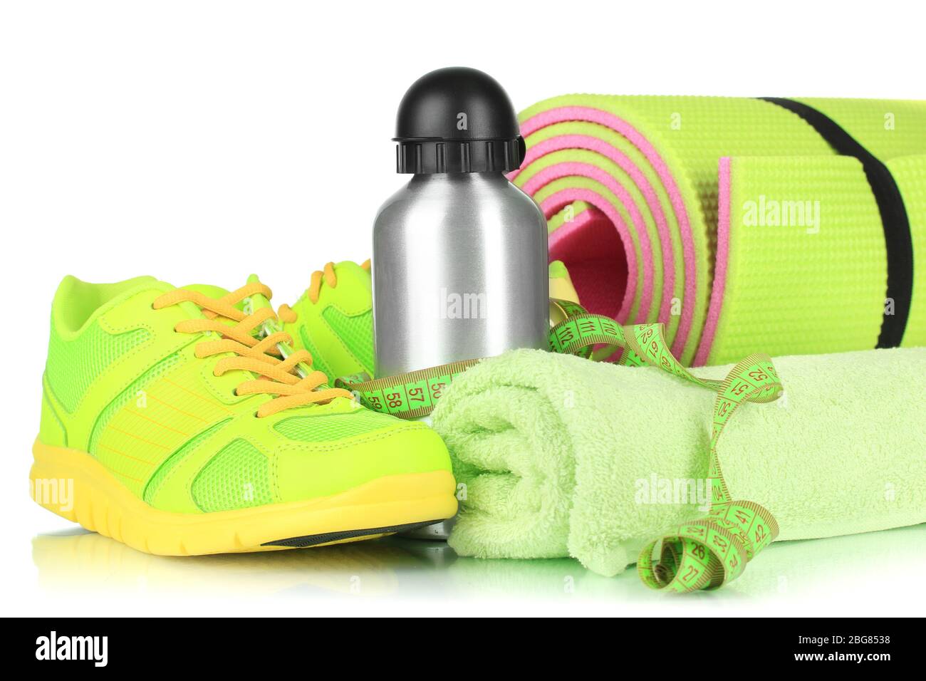 Different tools for sport isolated on white Stock Photo - Alamy