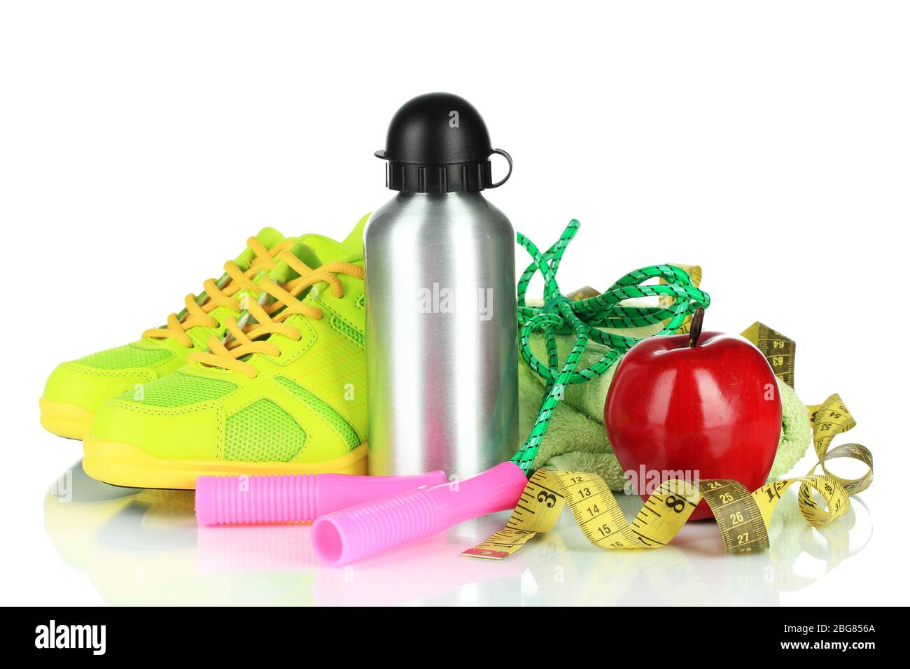 Different tools for sport isolated on white Stock Photo - Alamy