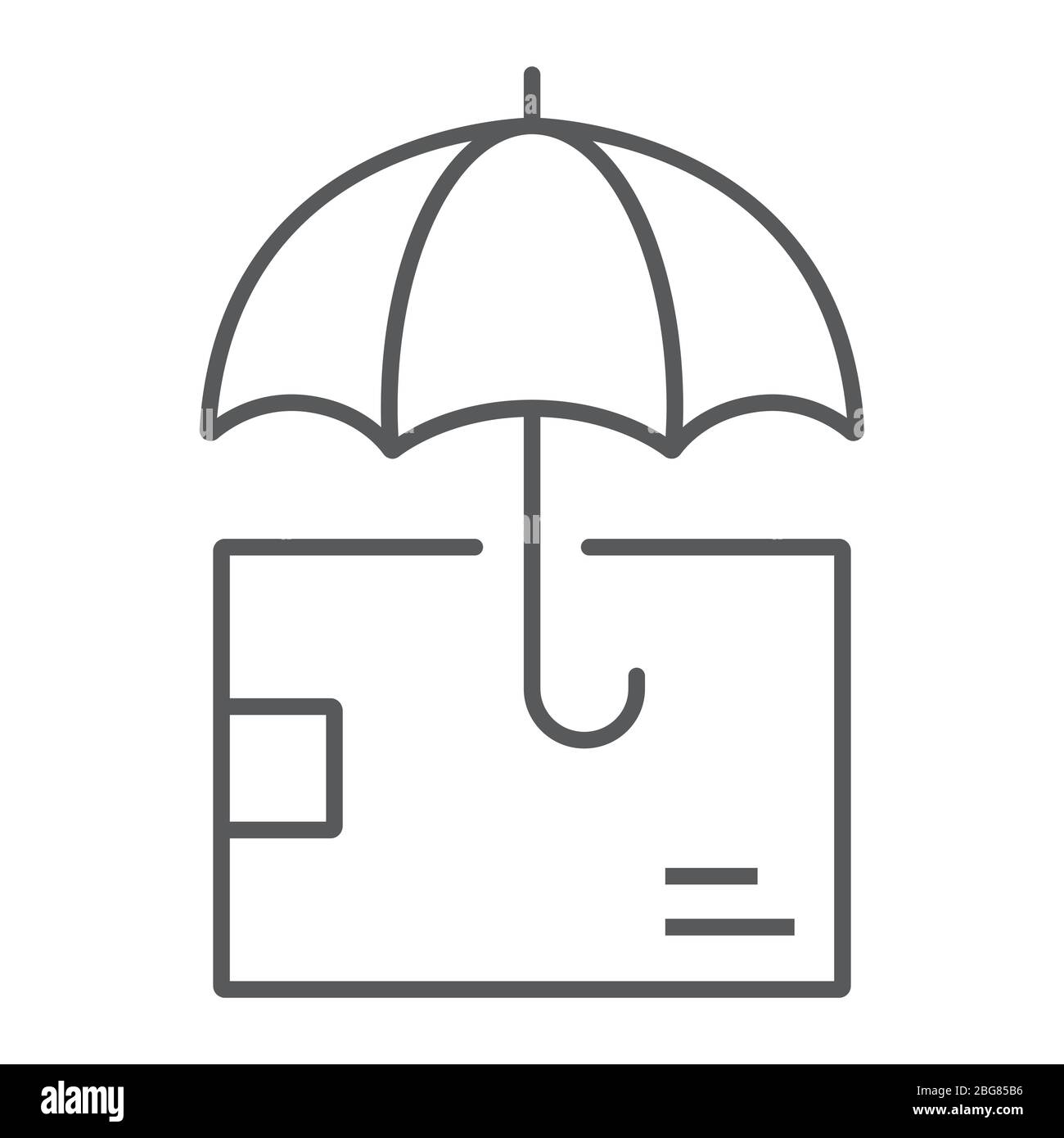 Delivery insurance thin line icon, logistic and delivery, package box ...