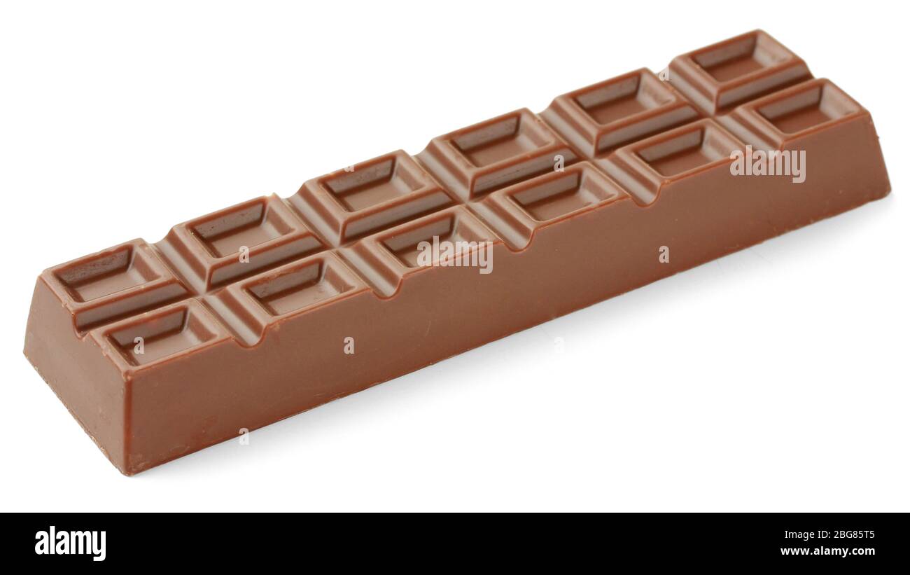 Delicious chocolate bar isolated on white Stock Photo - Alamy