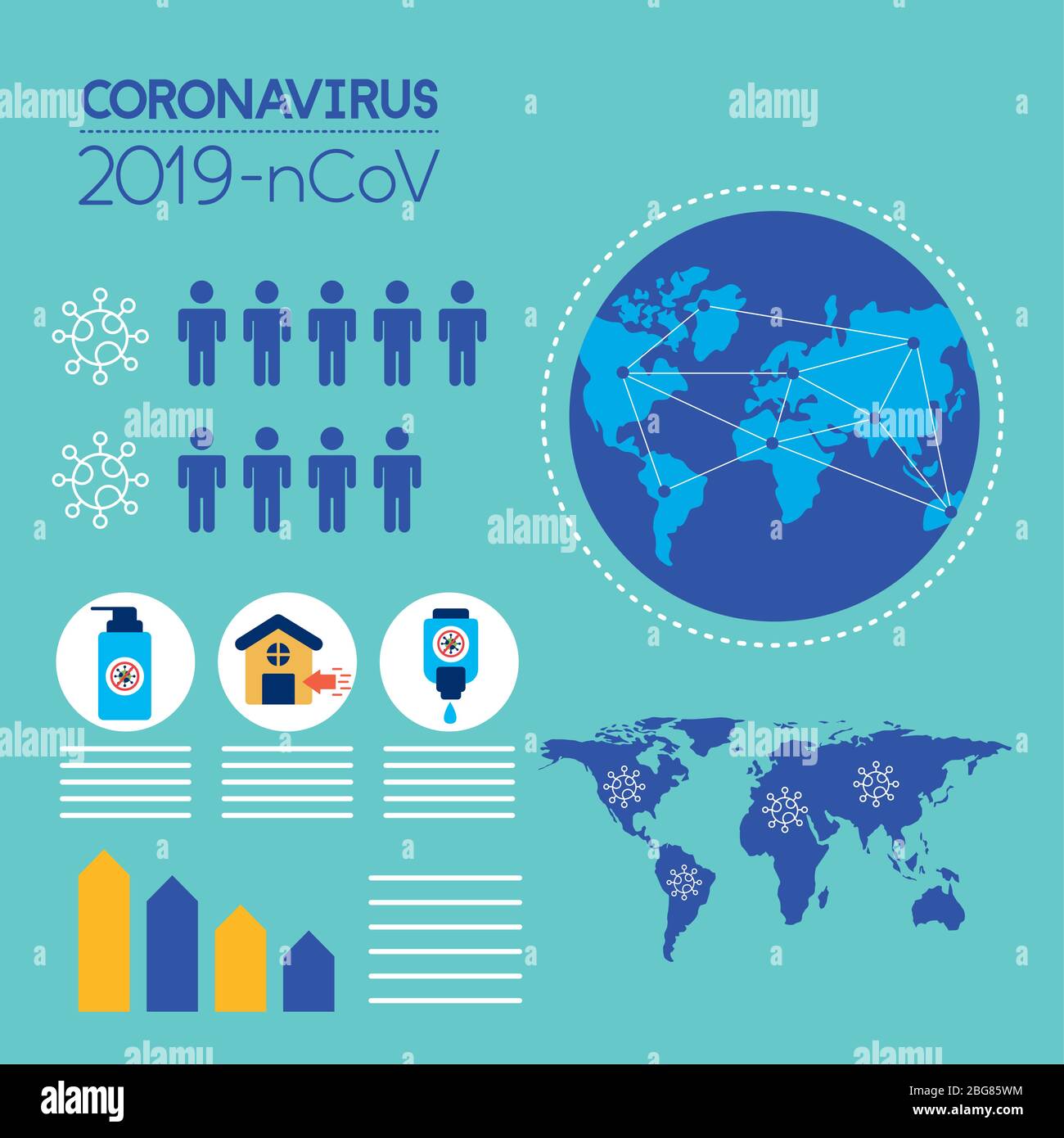 covid19 pandemic infographics with earth planet Stock Vector Image ...