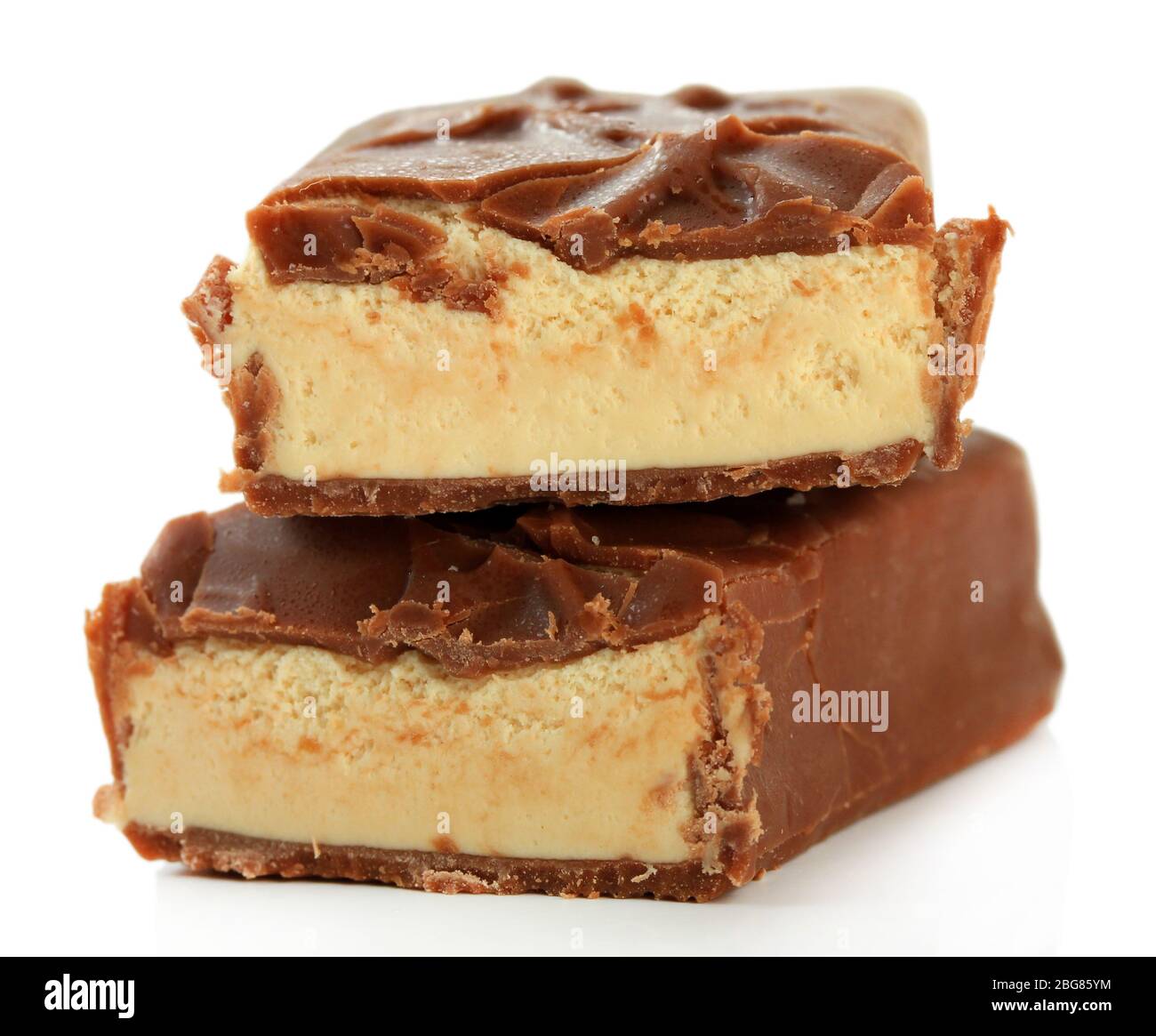 Delicious chocolate bar isolated on white Stock Photo - Alamy