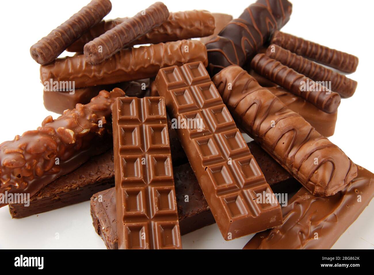 Delicious chocolate bars close up Stock Photo - Alamy