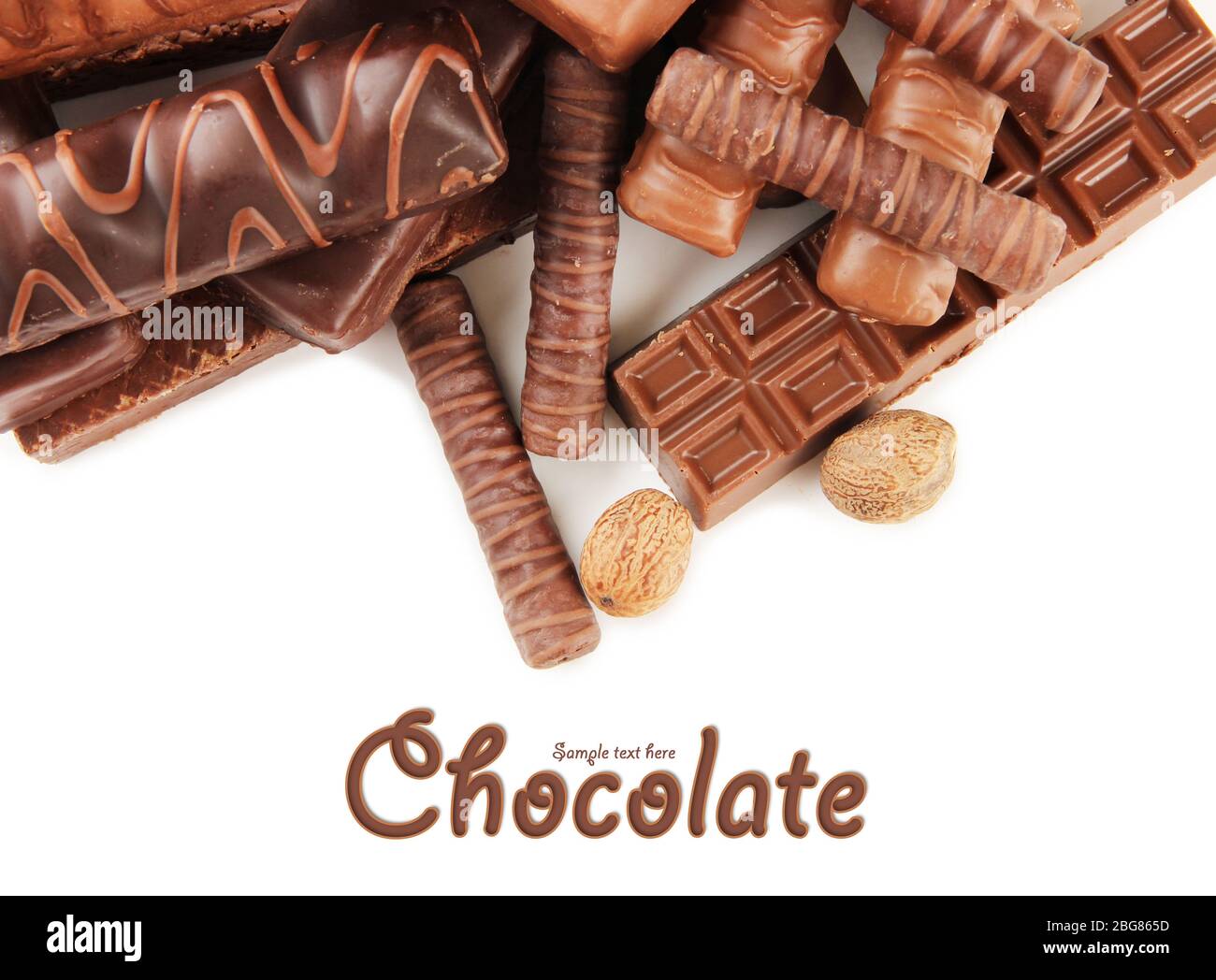 Delicious chocolate bars with nuts close up Stock Photo - Alamy