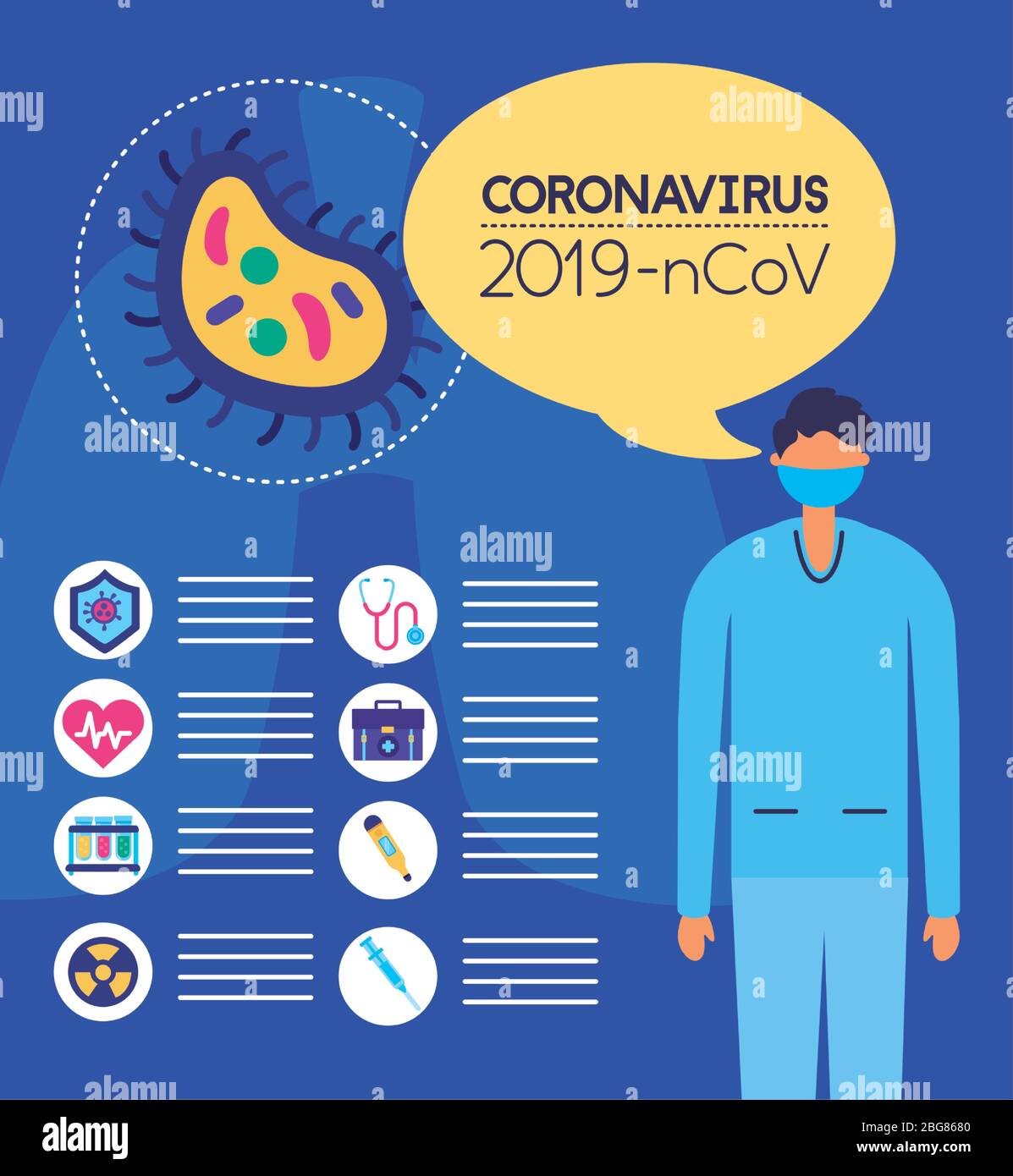 covid19 pandemic infographics with man using face mask Stock Vector ...