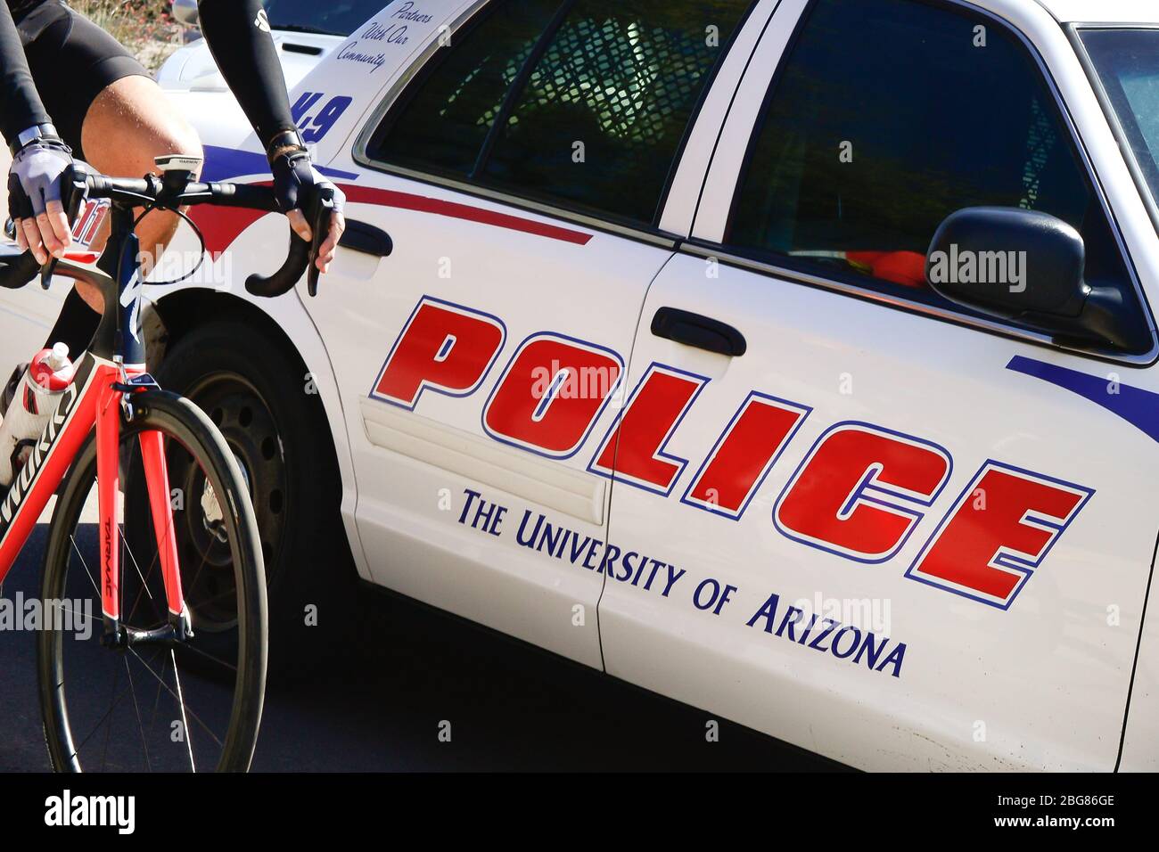 A close up of a Police car on patrol at the University of Arizona ...