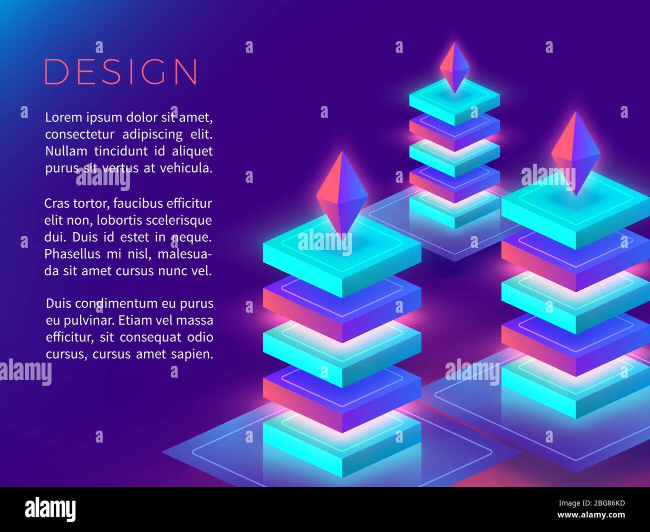 Abstract poster banner or background design with 3D colorful shapes ...