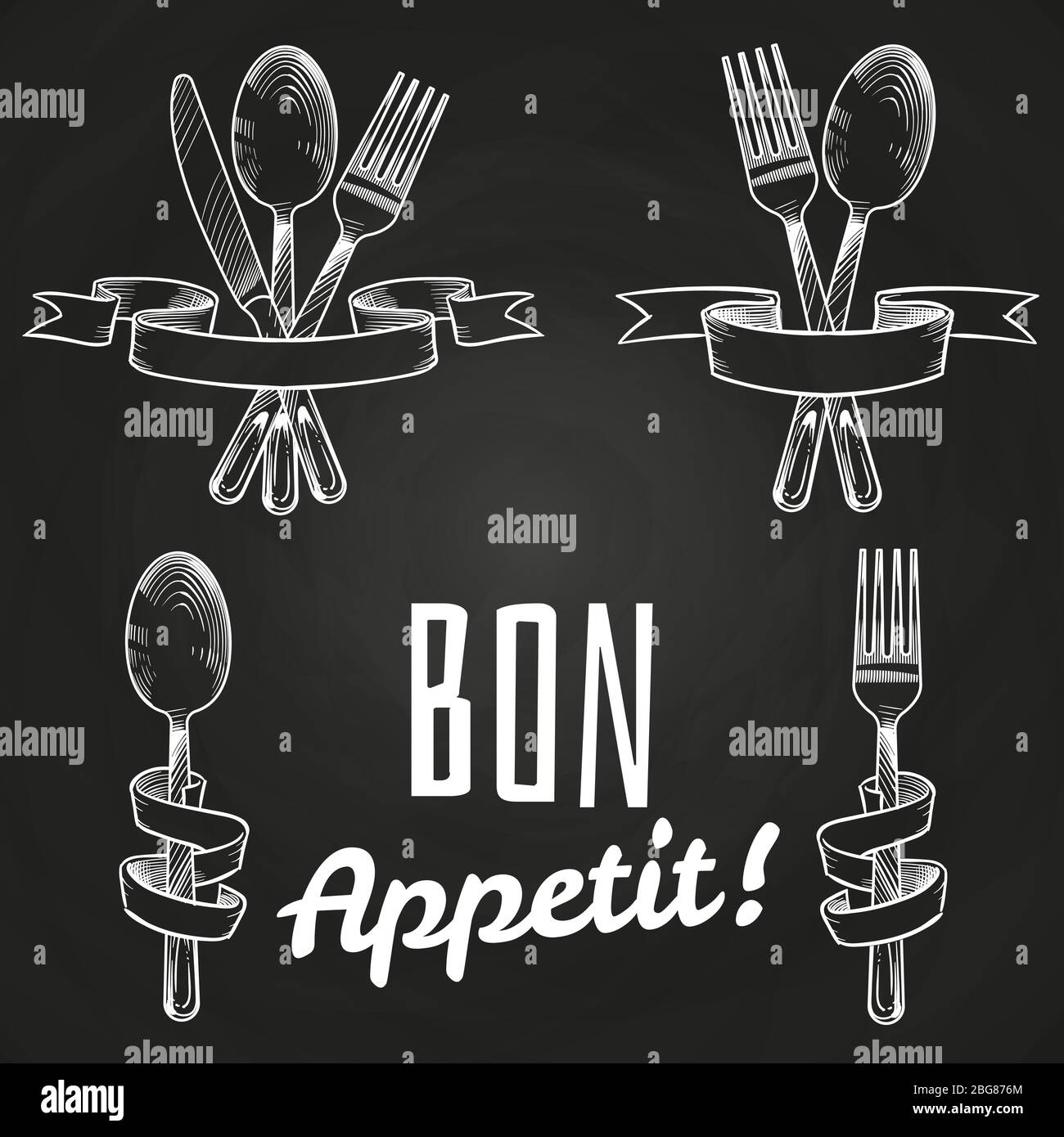 Cutlery on the table Stock Vector Images - Alamy