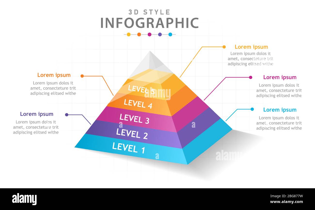 Infographic template for business. 5 steps Modern Mindmap pyramid level ...