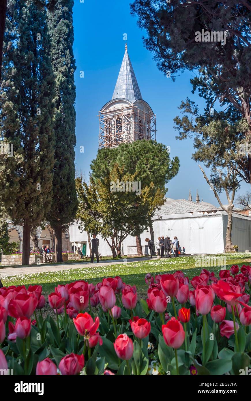 Istanbul, Turkey, 12 April 2007: Topkapi Palace, 2nd Courtyard, The ...