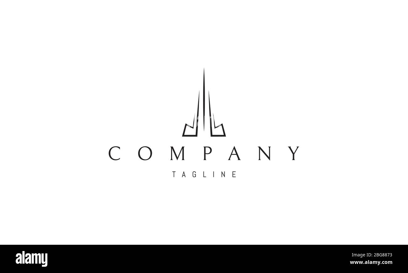 Vector logo on which an abstract image of a tall skyscraper Stock ...