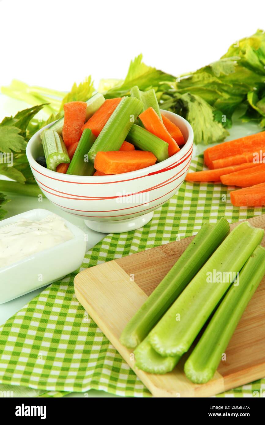 Fresh green celery with vegetables on table close-up Stock Photo - Alamy