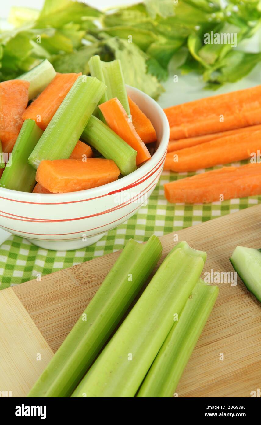 Fresh green celery with vegetables on table close-up Stock Photo - Alamy