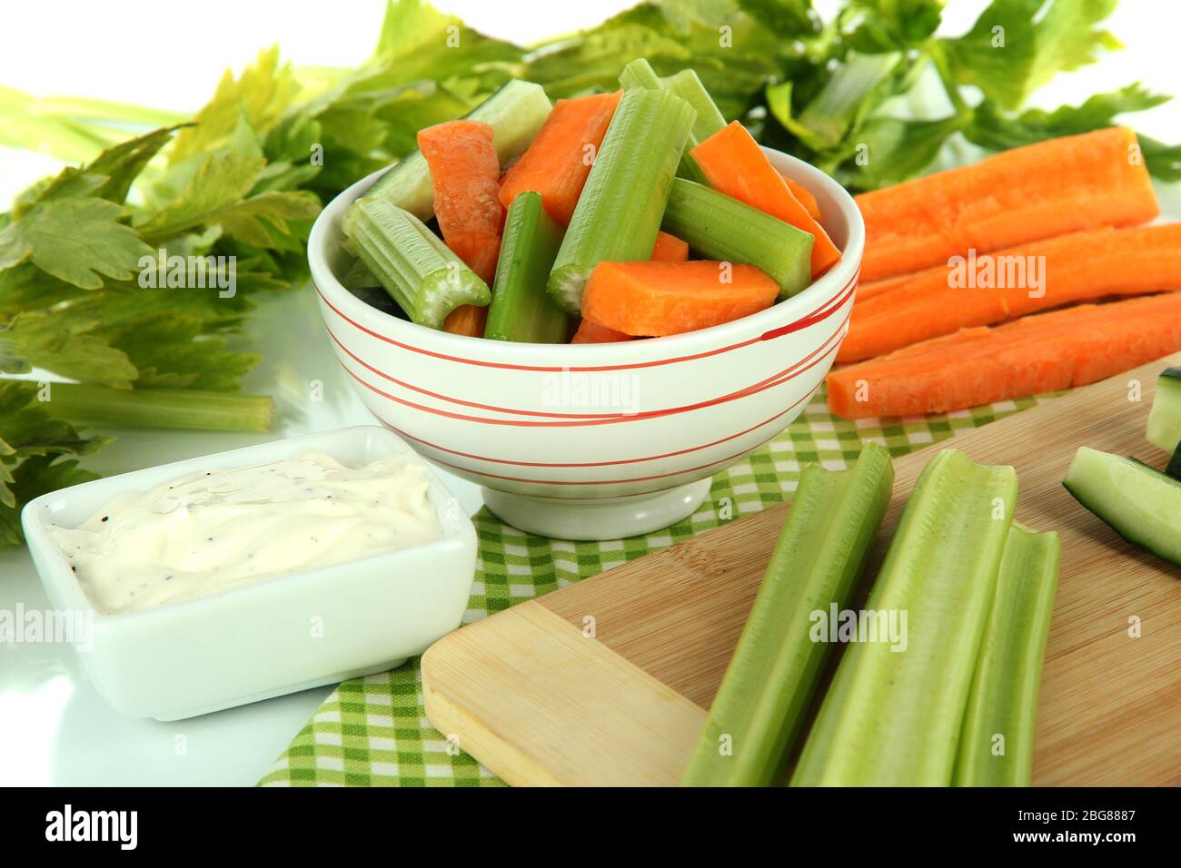Fresh green celery with vegetables on table close-up Stock Photo - Alamy