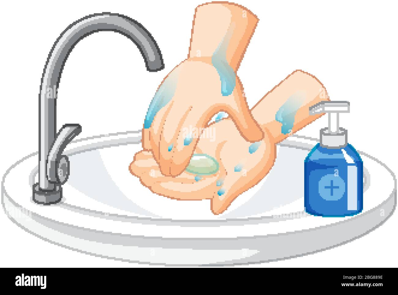 Hand cleaning on white background illustration Stock Vector Image & Art ...