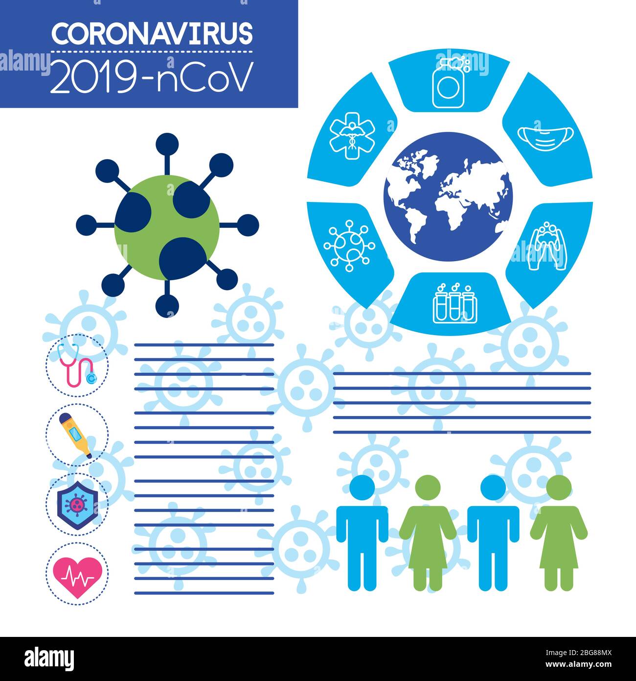 covid19 pandemic infographics with population statistics Stock Vector ...