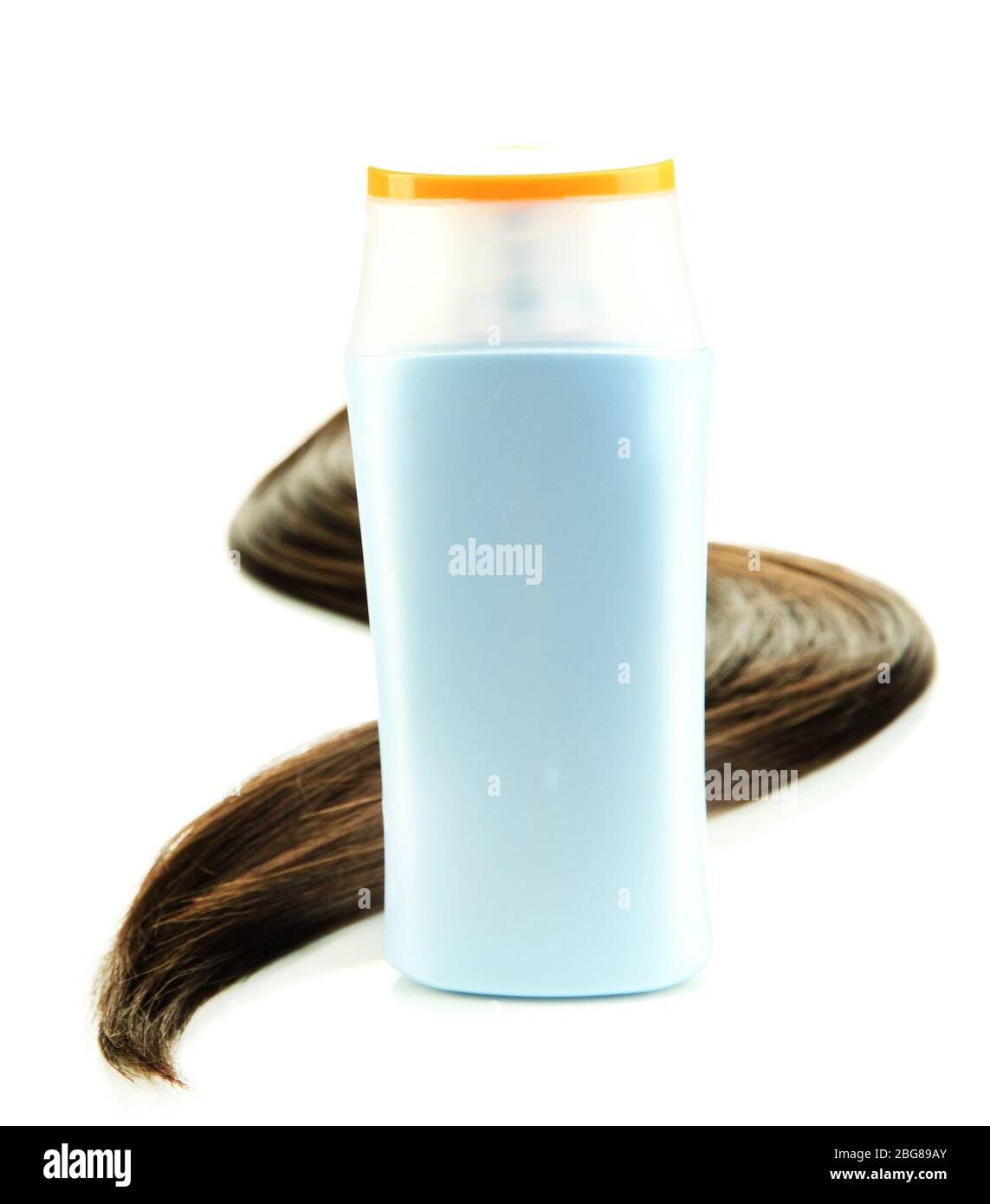 Shiny brown hair with shampoo isolated on white Stock Photo - Alamy