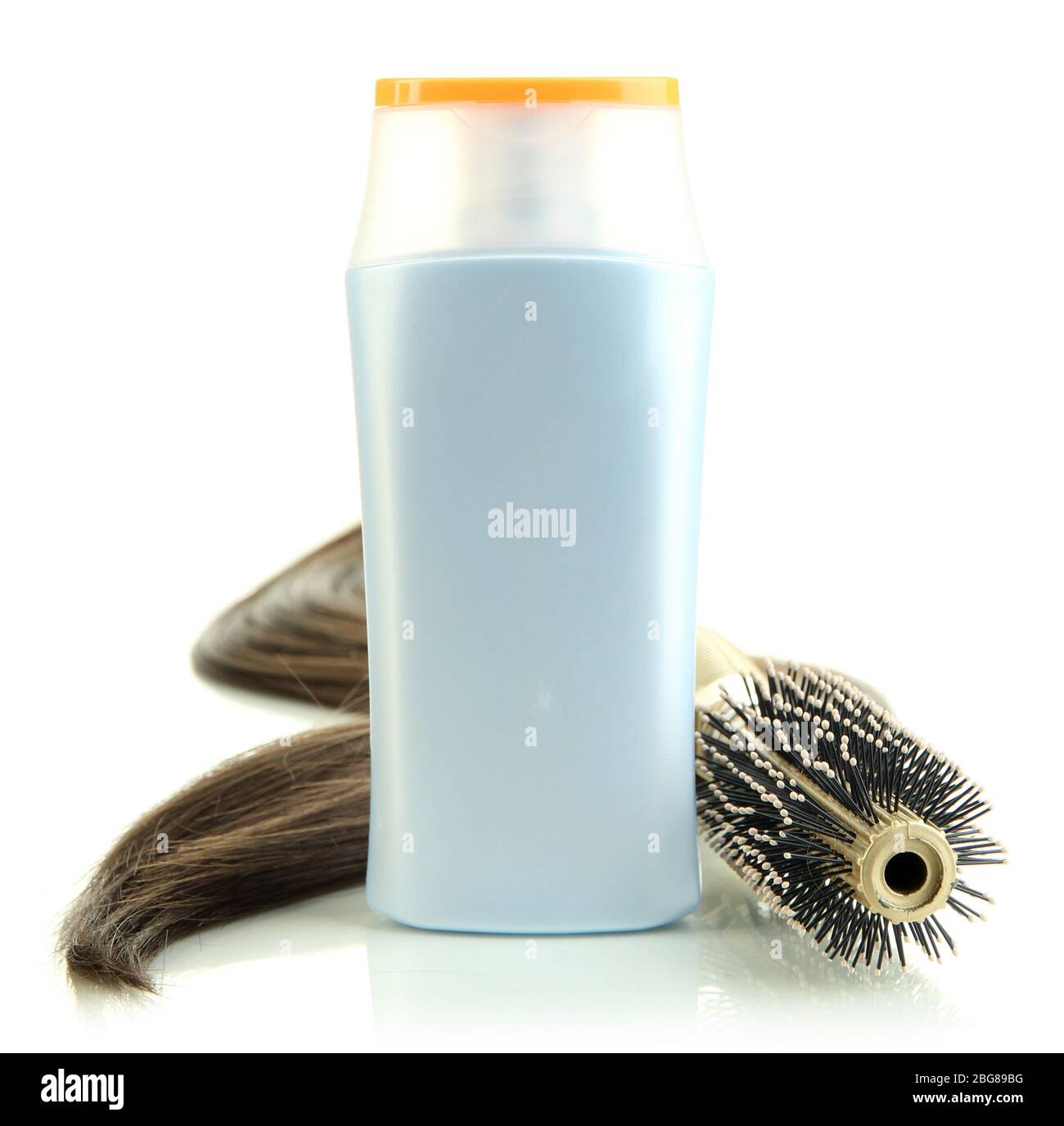 Shiny brown hair with shampoo isolated on white Stock Photo - Alamy