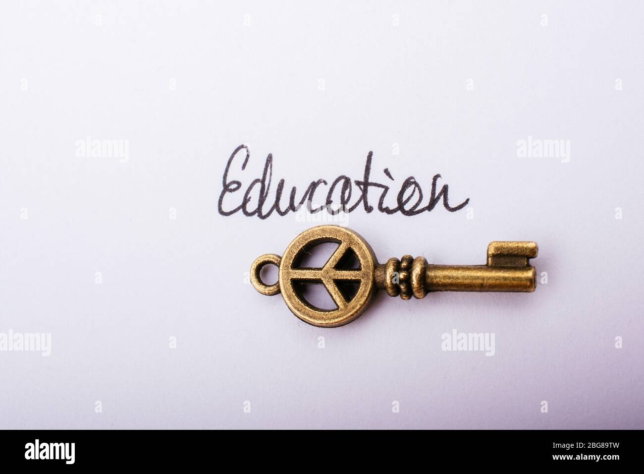 Education wording beside a retro style key as education concpt Stock ...