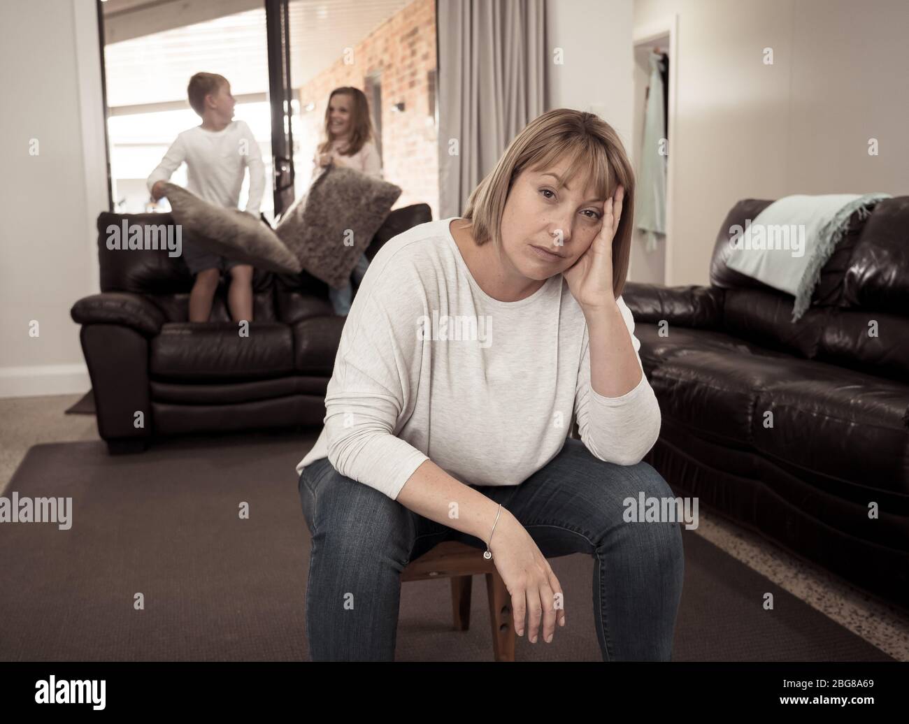 COVID-19 Isolation and mental health. Stressed out parents struggling ...