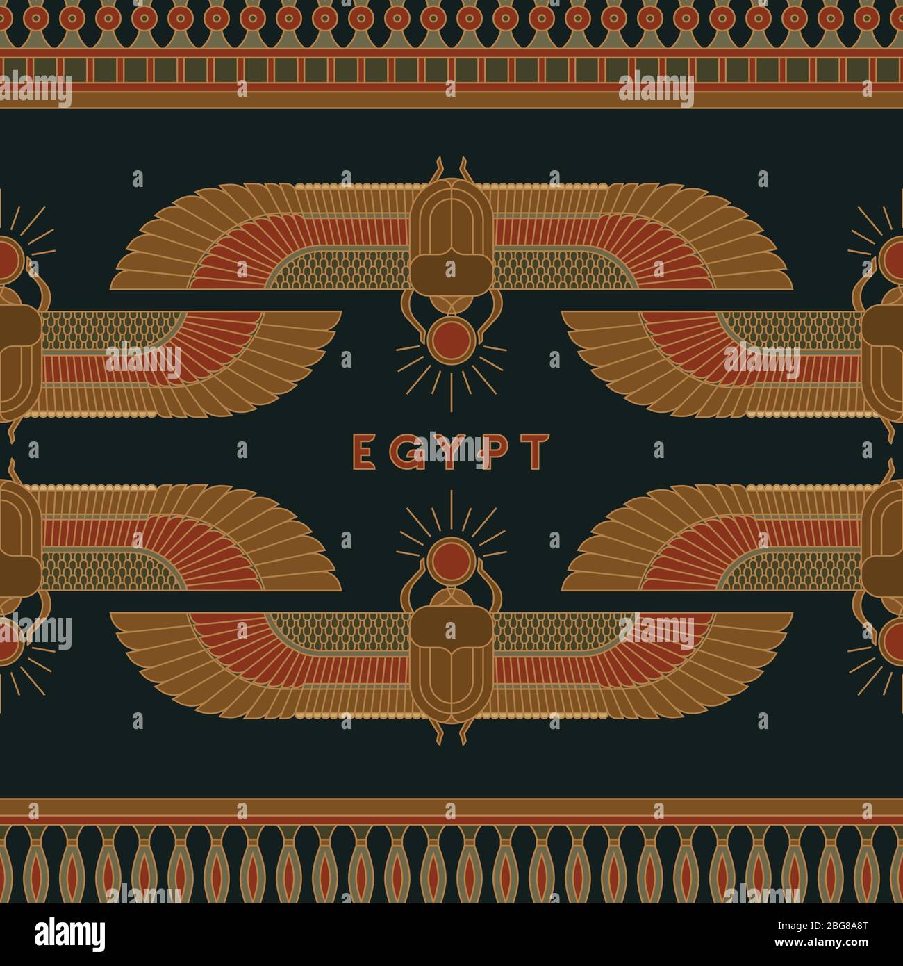 Symbols of ancient Egypt in the form of a nonsense pattern with an ...