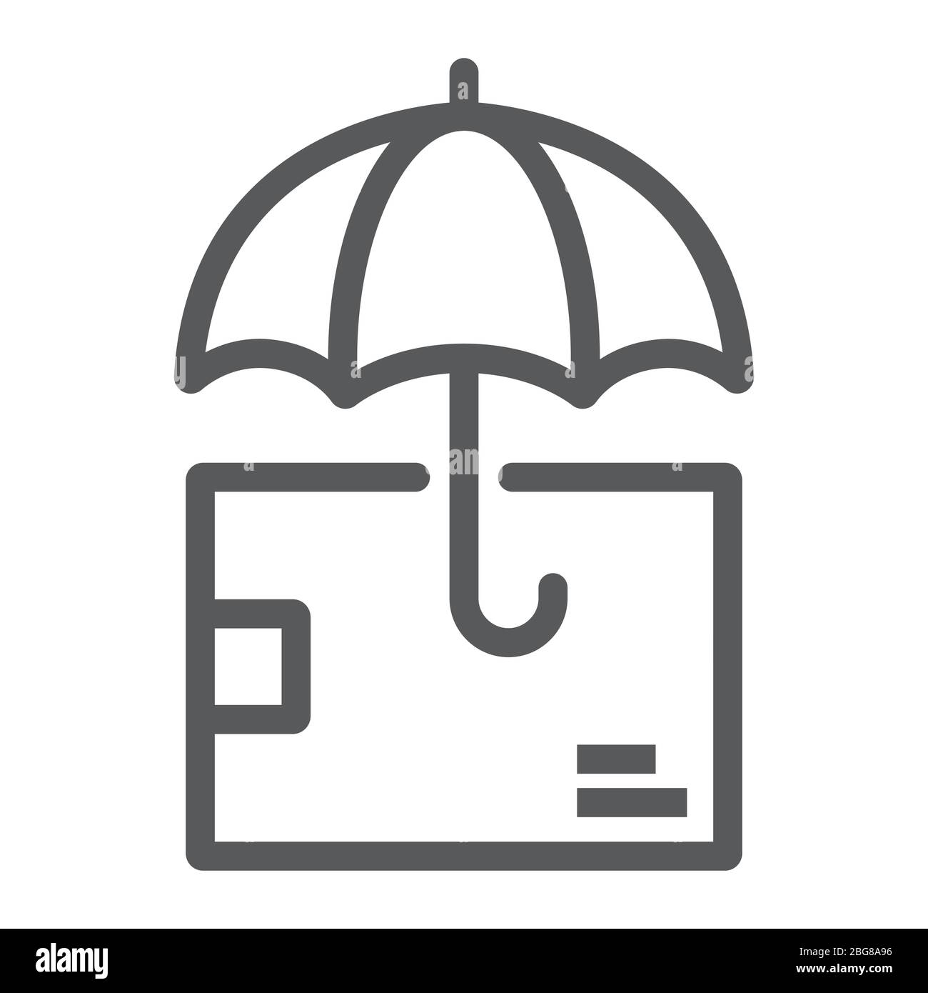 Delivery insurance line icon, logistic and delivery, package box with ...