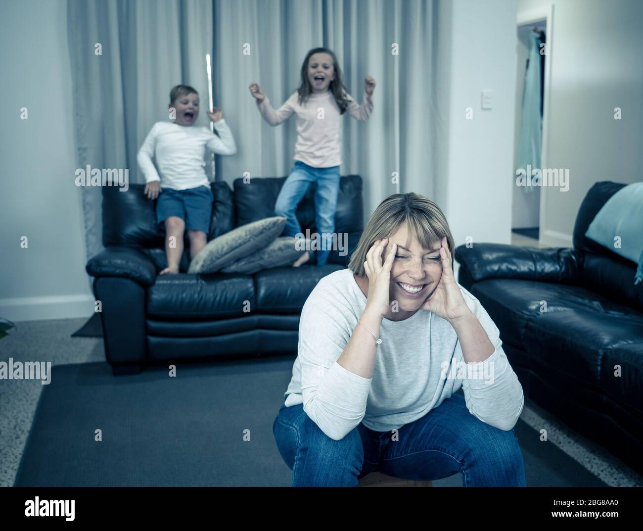 COVID-19 Isolation and mental health. Stressed out parents struggling ...