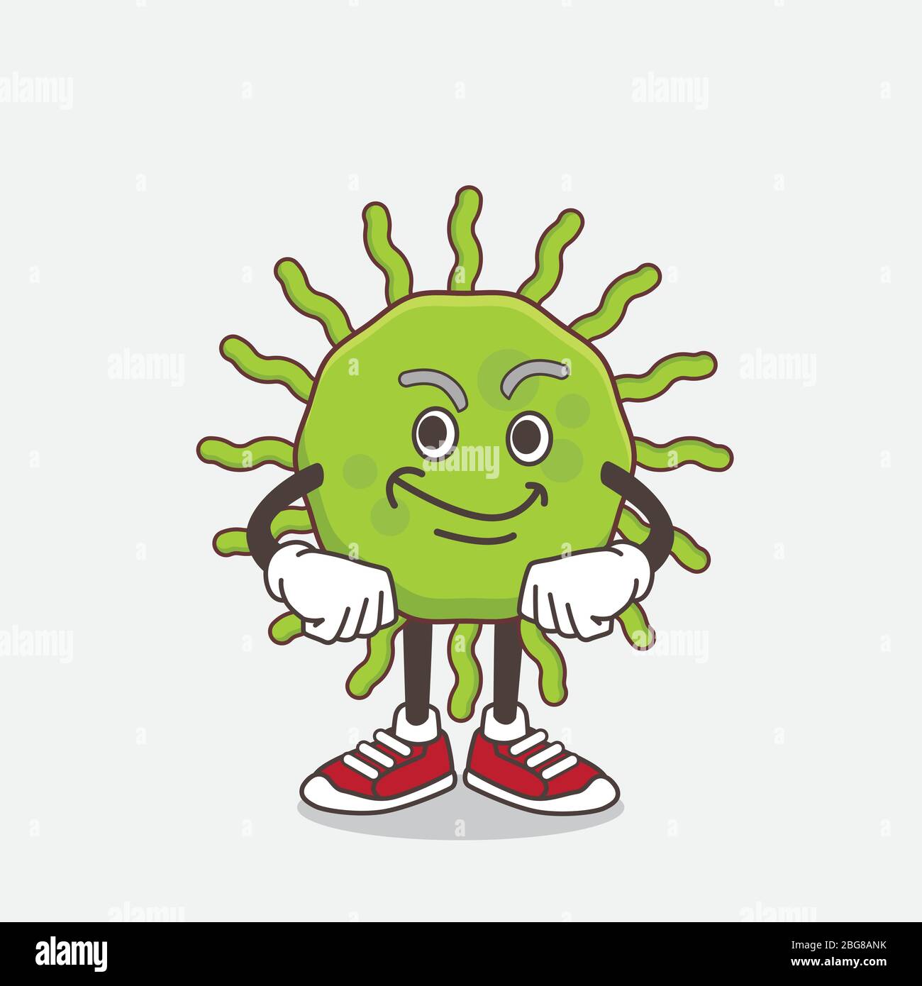 Illustration of Green Virus Mascot Character Vector Stock Vector Image ...