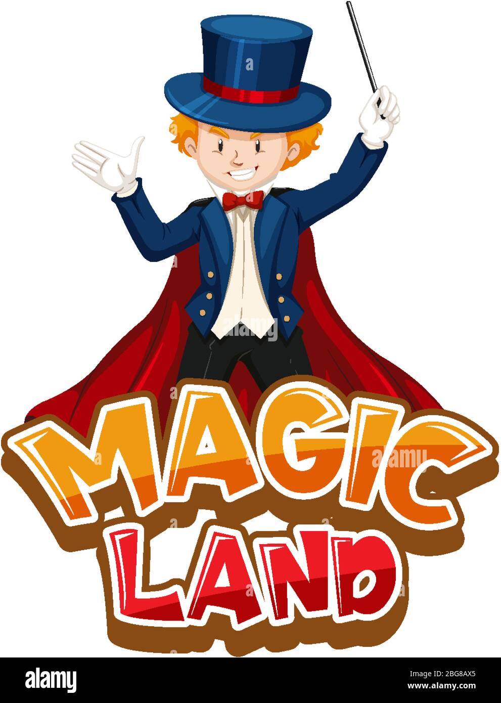Font design for word magic land with young magician illustration Stock ...