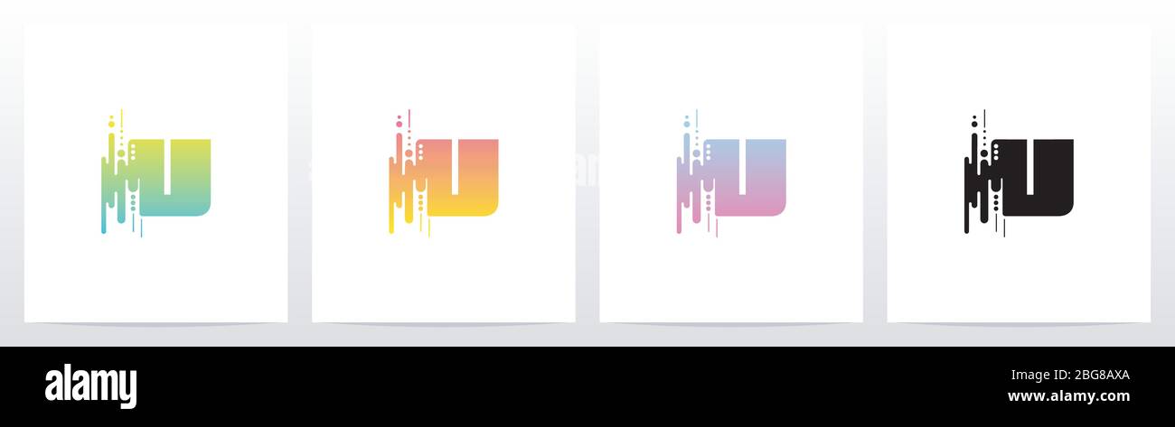 Abstract Dots And Lines Letter Logo Design U Stock Vector Image & Art ...