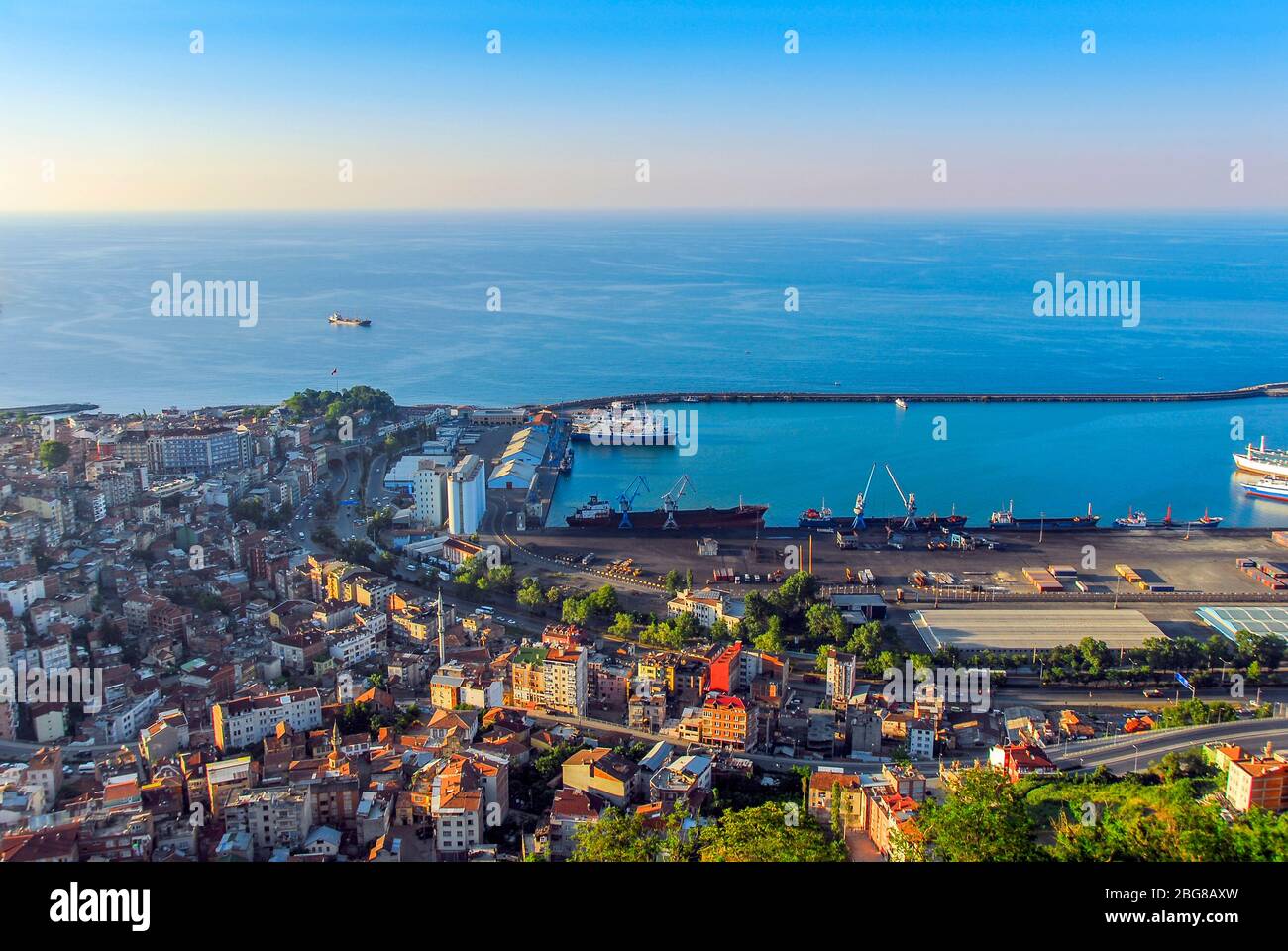 Trabzon, Turkey, 26 June 2008: City and Harbor View, Comlekci Stock ...