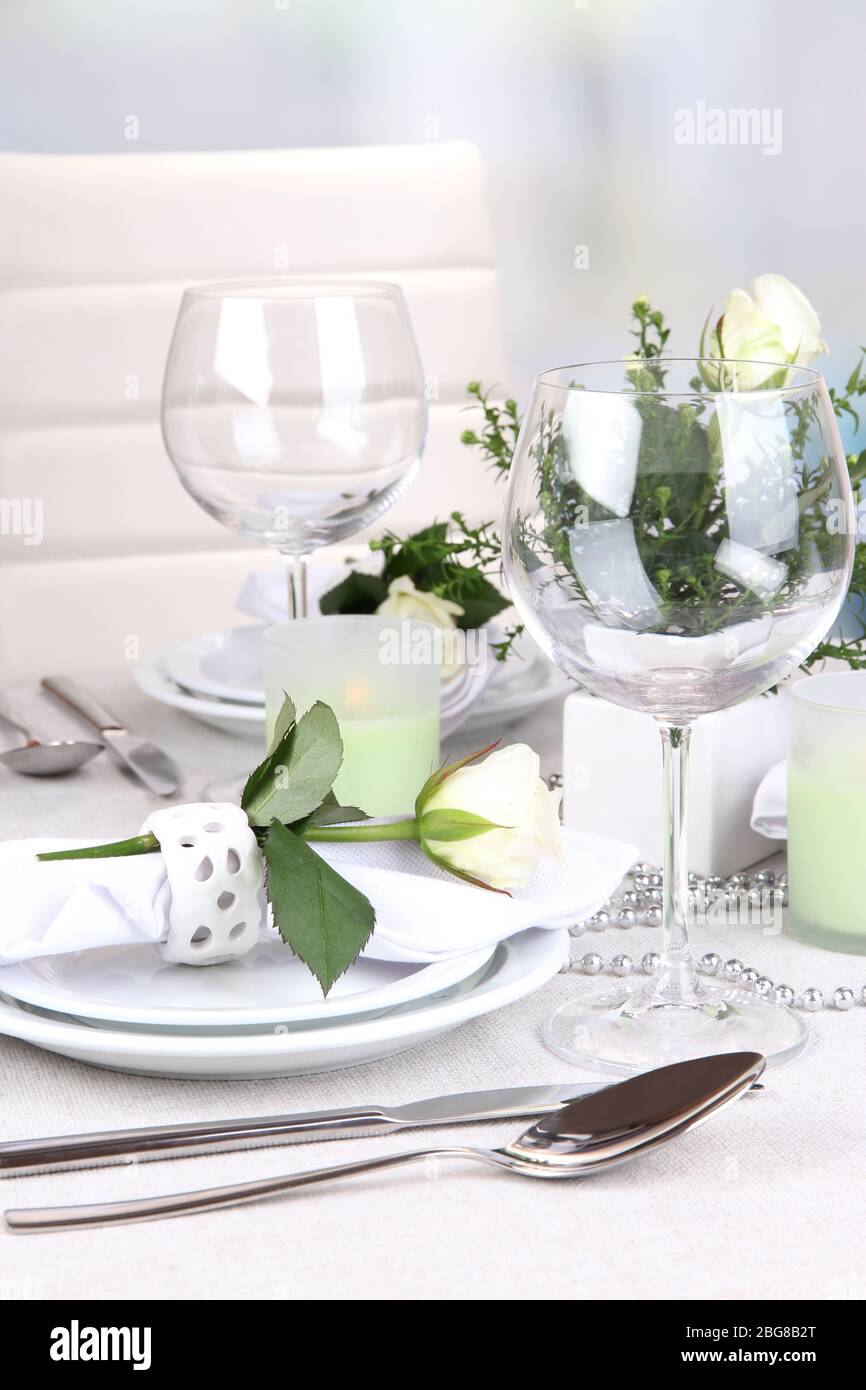 Table arrangement in restaurant Stock Photo - Alamy