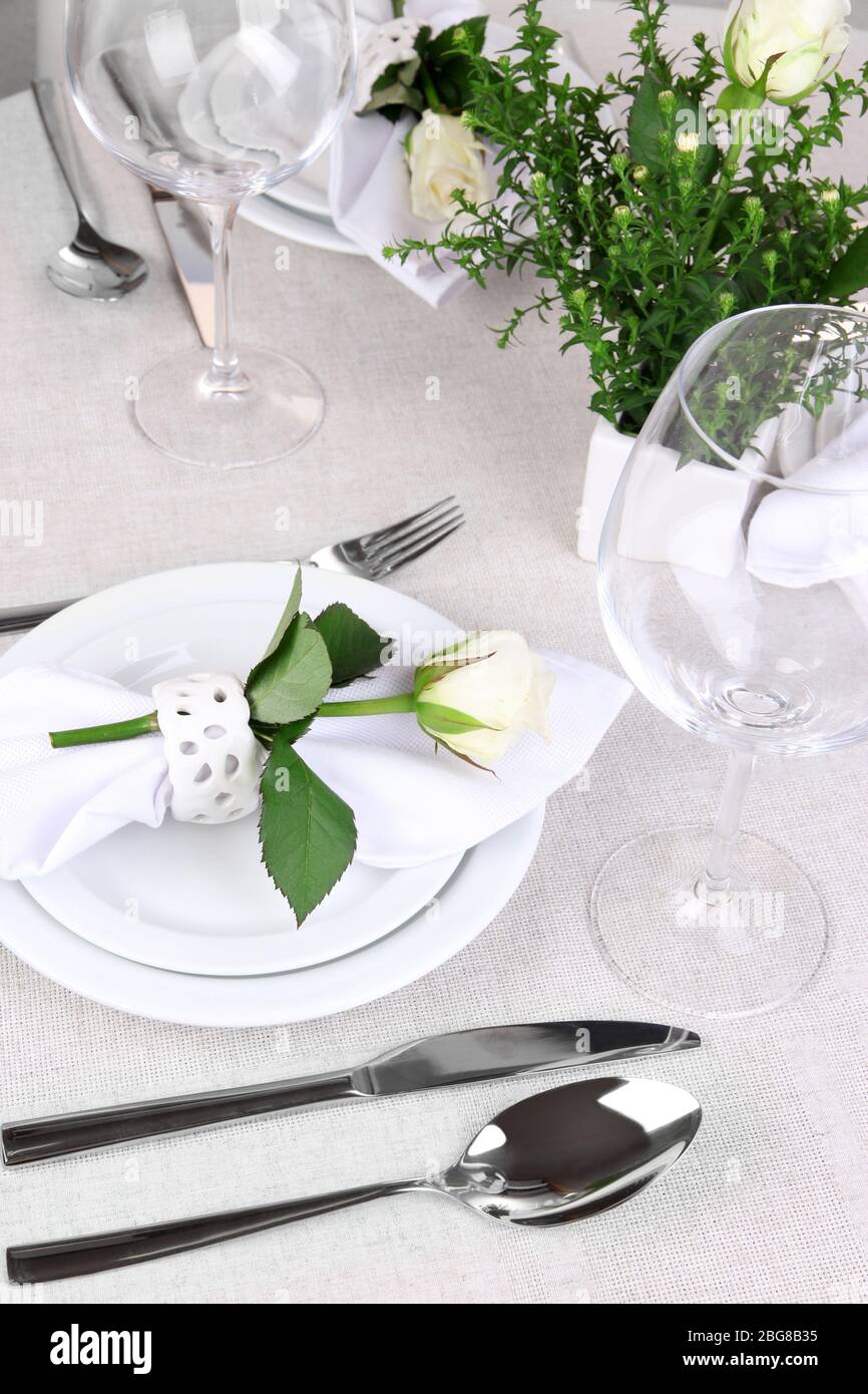 Table arrangement in restaurant Stock Photo - Alamy