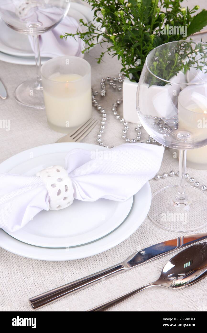 Table arrangement in restaurant Stock Photo - Alamy