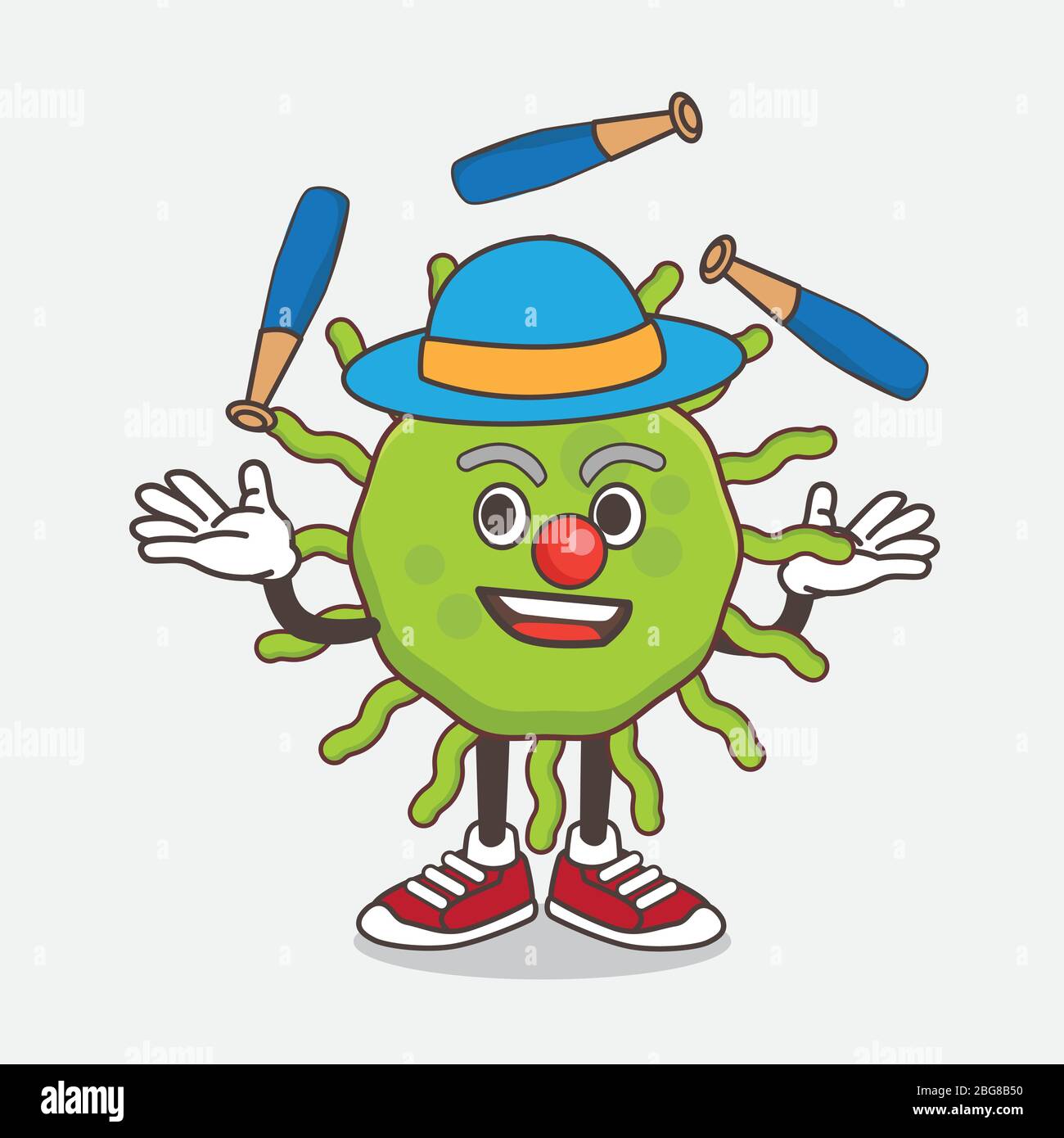 Illustration of Green Virus Mascot Character Vector Stock Vector Image ...