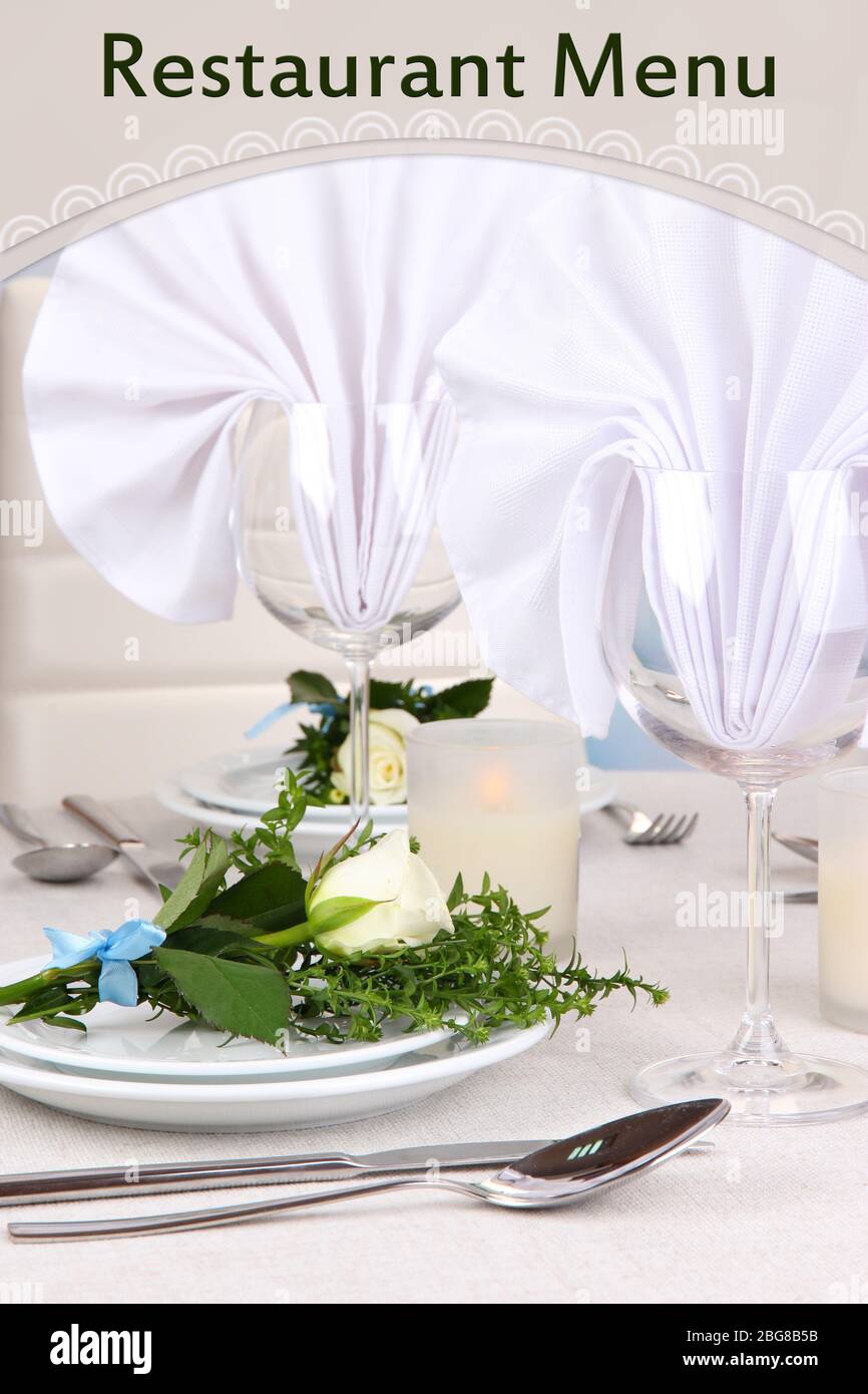 Table arrangement in restaurant Stock Photo - Alamy