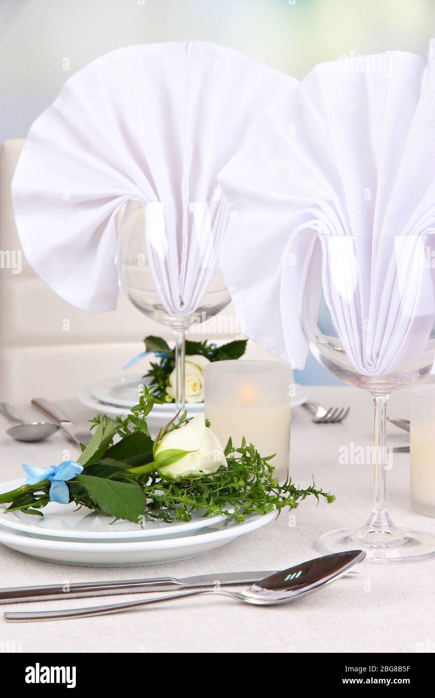 Table arrangement in restaurant Stock Photo - Alamy