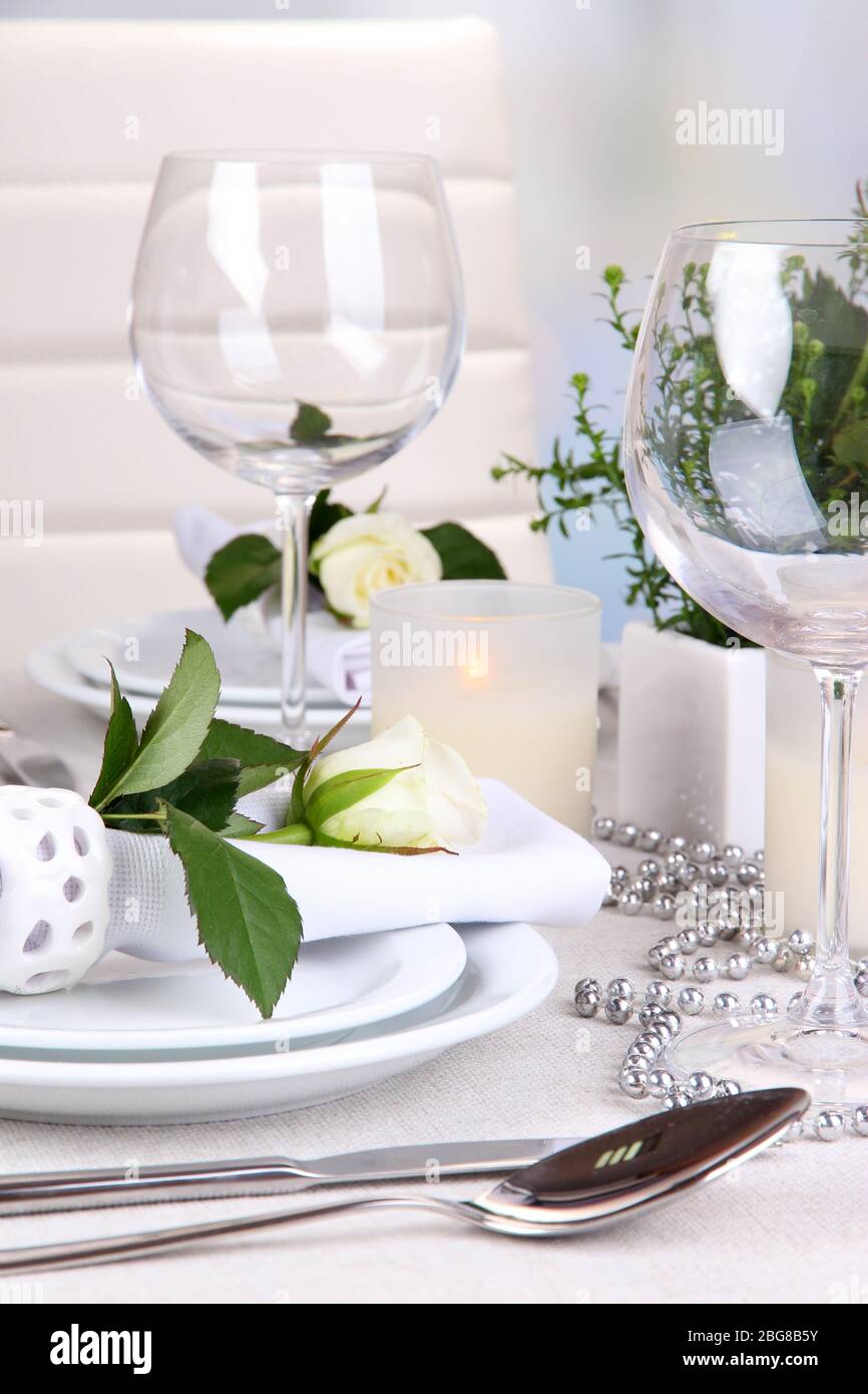 Table arrangement in restaurant Stock Photo - Alamy