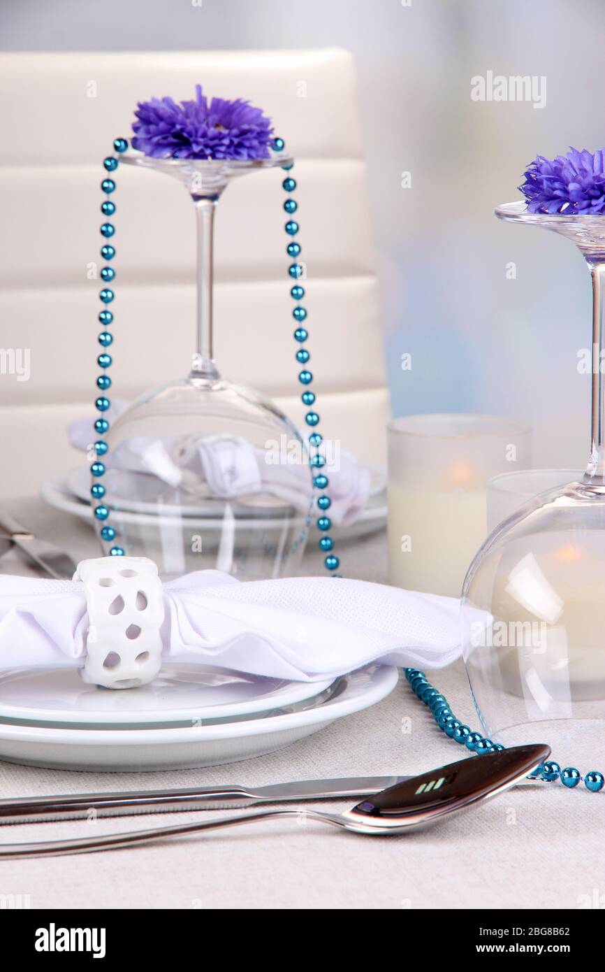 Table arrangement in restaurant Stock Photo - Alamy