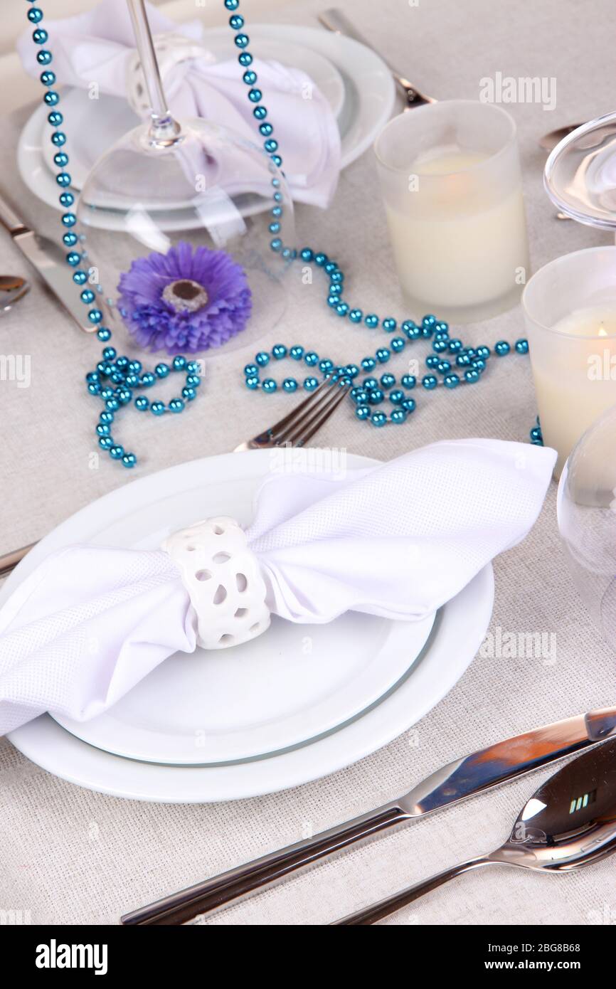 Table arrangement in restaurant Stock Photo - Alamy