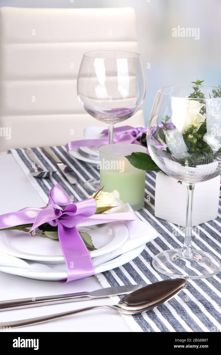 Table arrangement in restaurant Stock Photo - Alamy