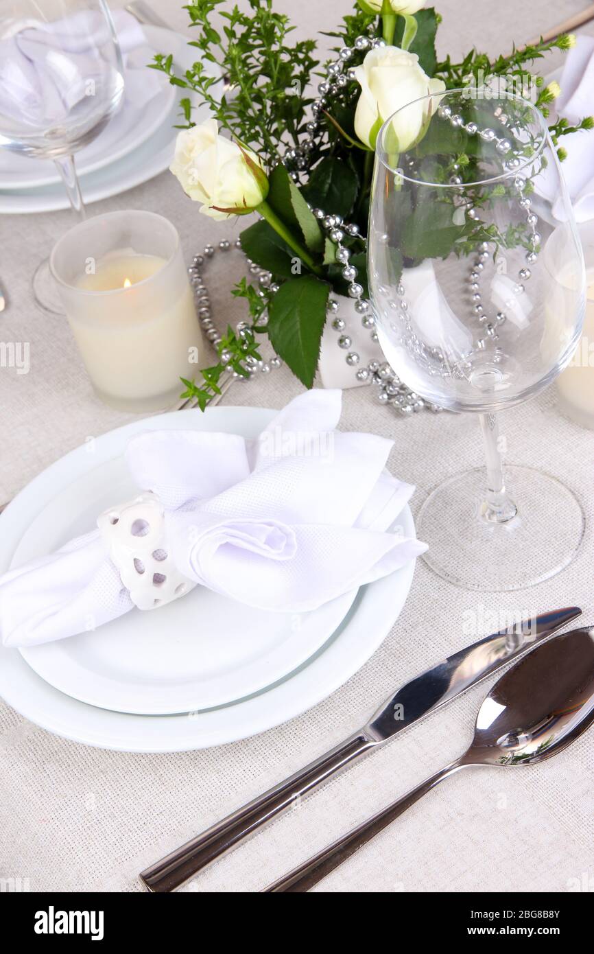 Table arrangement in restaurant Stock Photo - Alamy