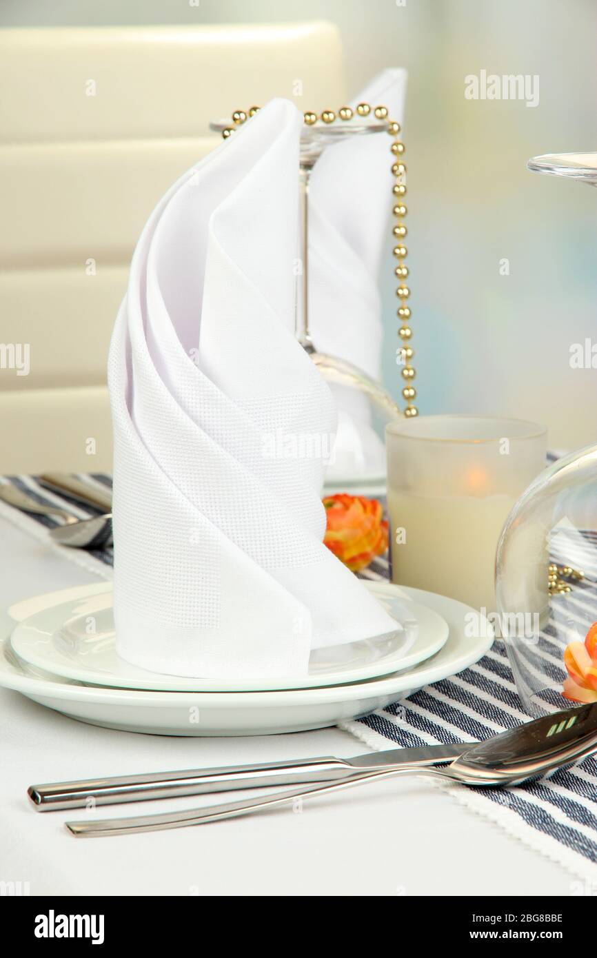 Table arrangement in restaurant Stock Photo - Alamy
