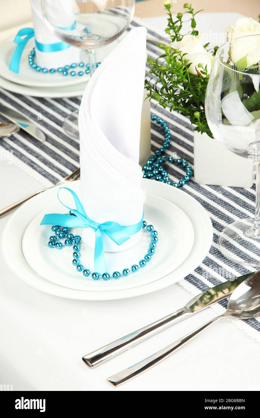 Table arrangement in restaurant Stock Photo - Alamy